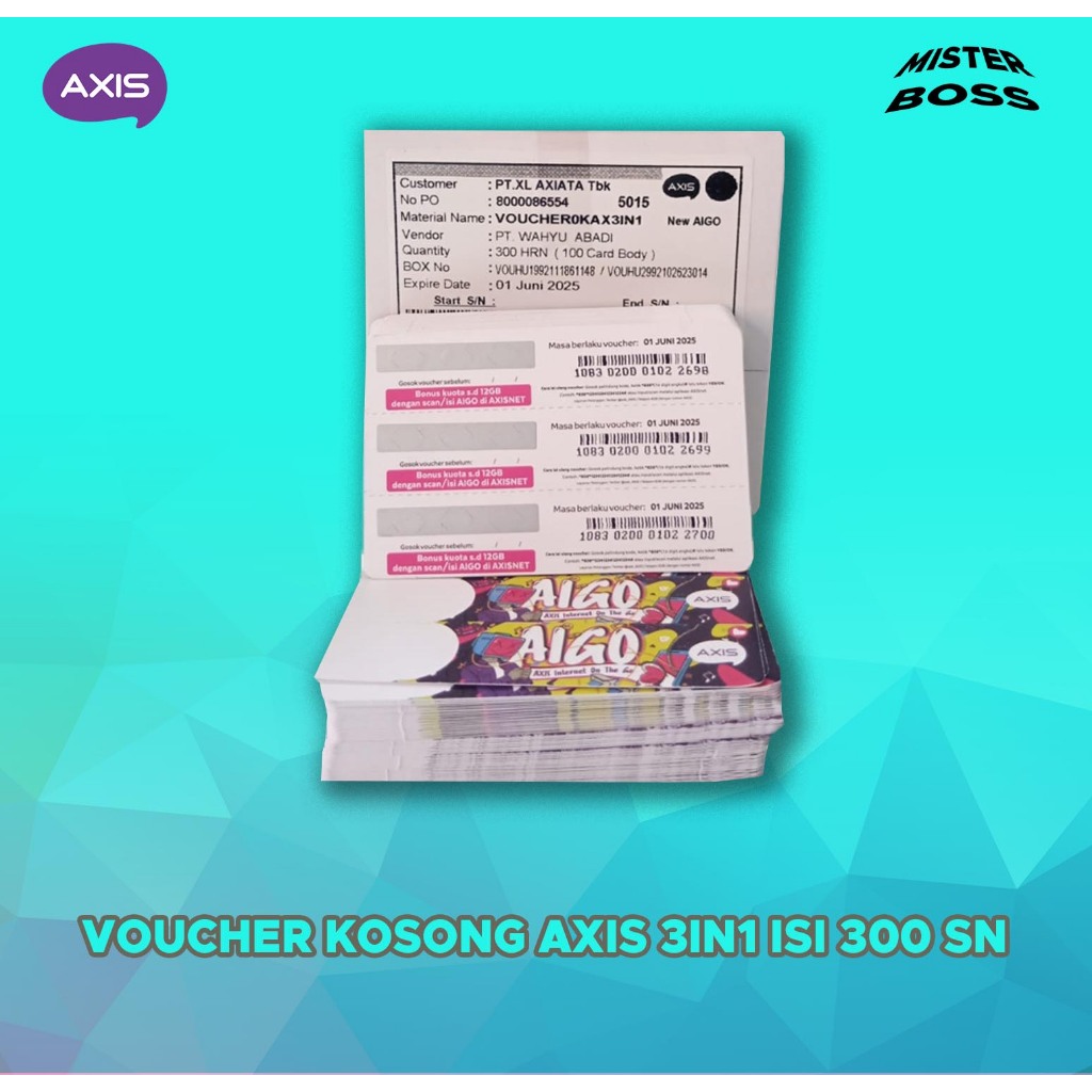 Jual Voucher Axis Kosong 3in1 300 SN | Shopee Indonesia