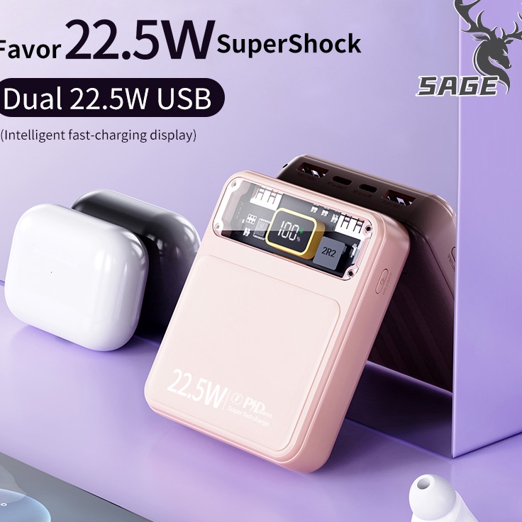Jual gme SAGE Power Bank PB51A 1mAh Dual Input Port Type C Micro USB ...