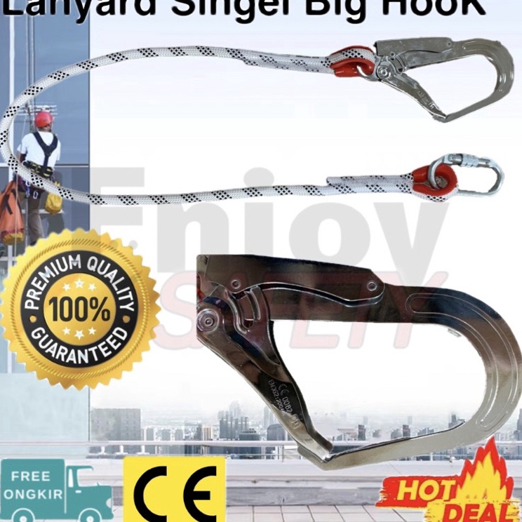 Jual Serba Populer Lanyar Singel Big Hook Carabiner Safety tool merk ...