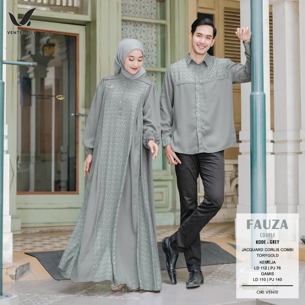 Jual Baju Couple Pasangan Muslim Lebaran 2025 Fauza | Shopee Indonesia