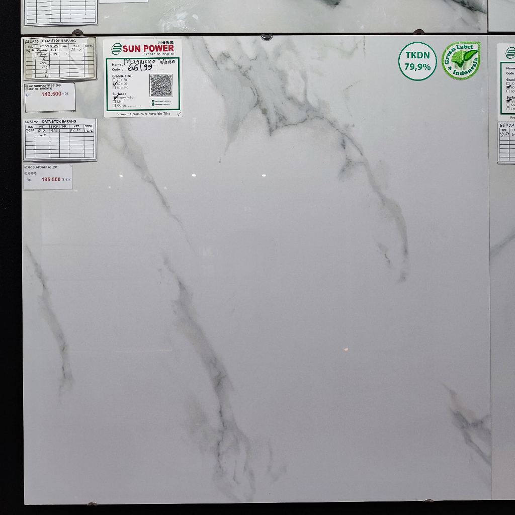 Jual Granit Lantai Glazed Polish 60x60 Sun Power 66199 Magnifico White ...