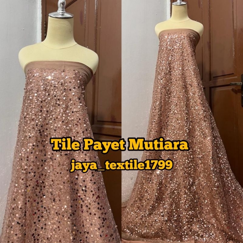 Jual Kain Tile Payet sequin Premium/Payet Swaroski mutiara/ Payet ...