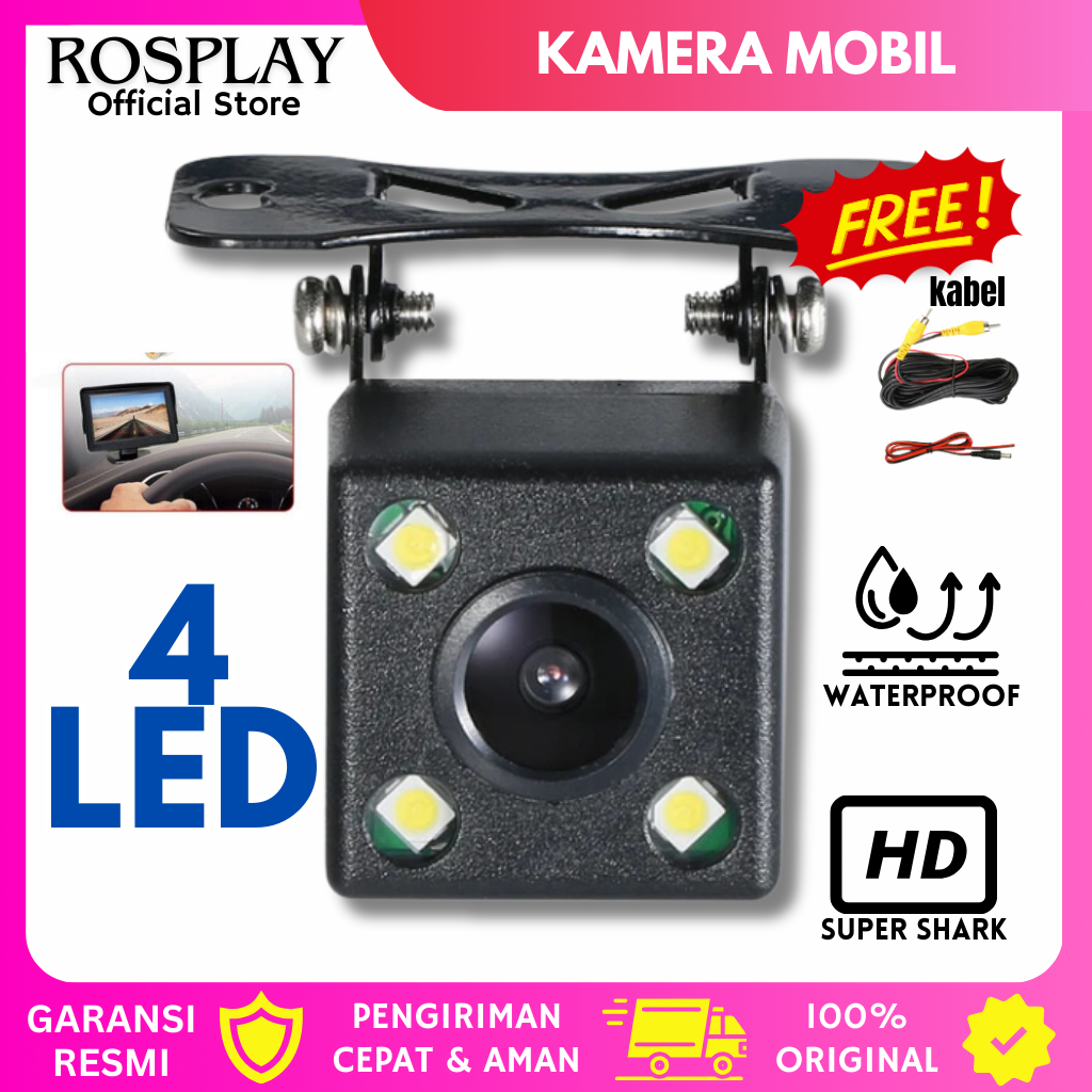 Jual KAMERA PARKIR MUNDUR KOTAK LED - PARKIR CAMERA CCD UNIVERSAL GROSIR 4 led ori | Shopee ...