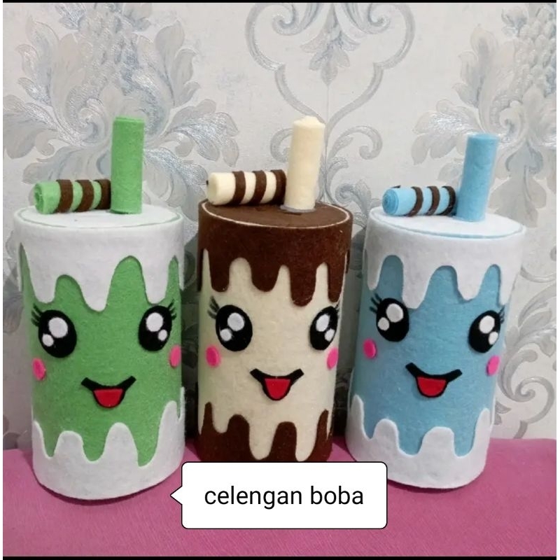 Jual kerajinan botol murah/celengan boba dari botol/kerajinan flanel ...