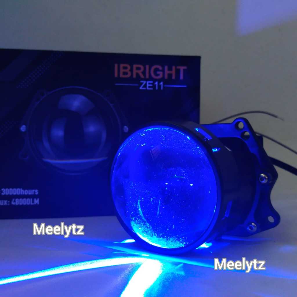 Jual IBRIGHT ZE 11 - Projector Biled 2.5INC Blue Lens Flat Cut Plus ...