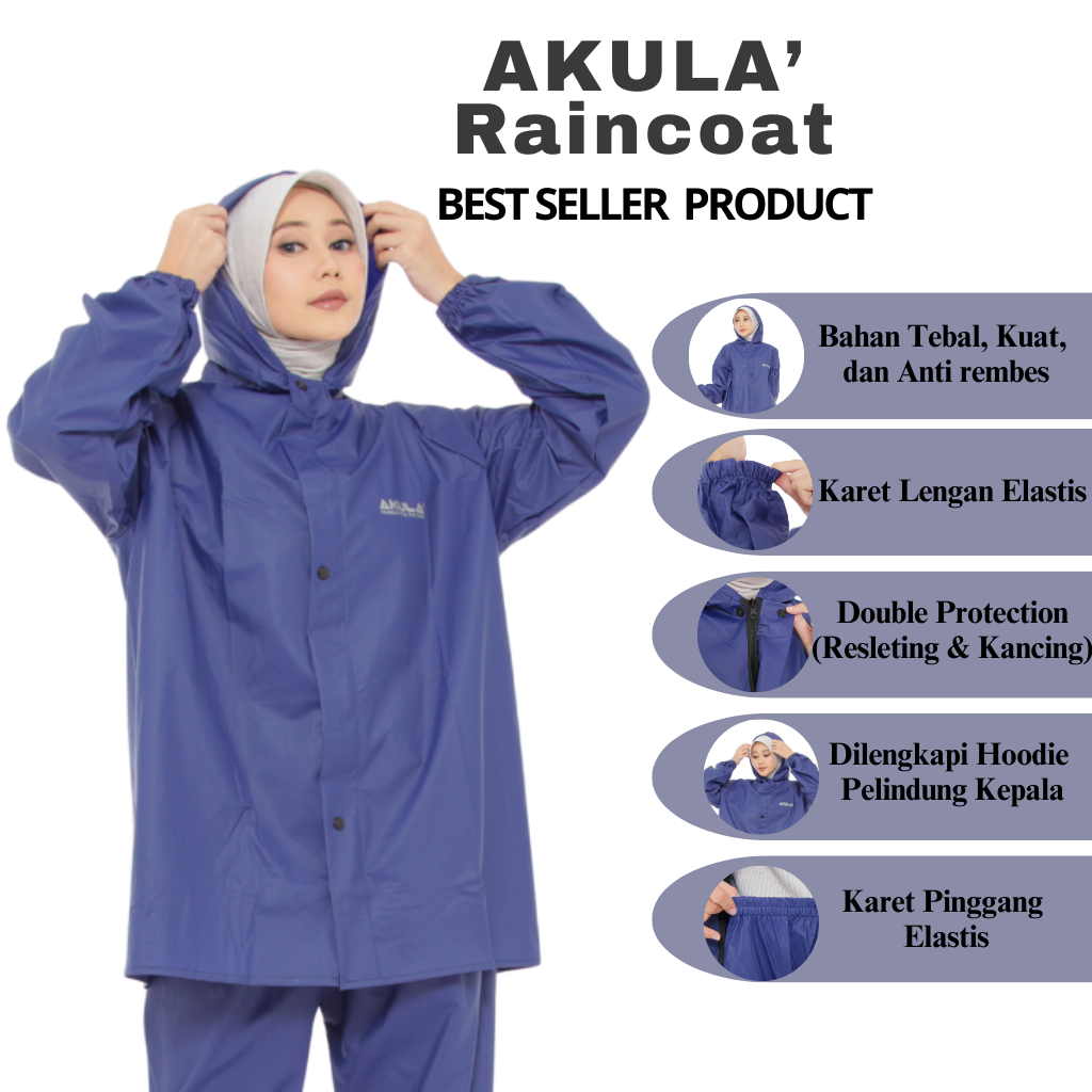 Jual AKULA JAS HUJAN SETELAN PRIA WANITA WARNA BIRU NAVY BAHAN PVC 0.25 100% ORIGINAL | Shopee ...