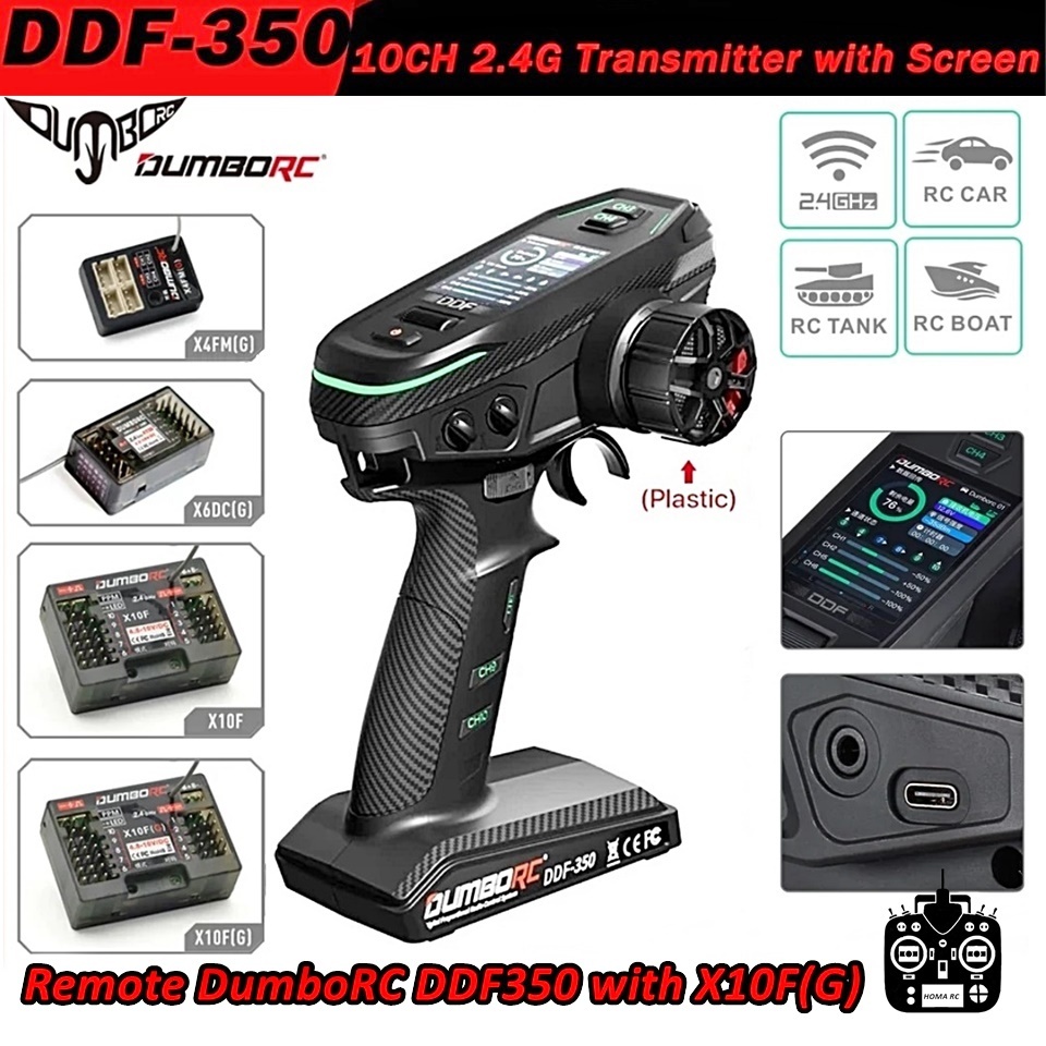 Jual Remote DumboRC DDF-350 10Channel 2,4Ghz with HD Screen for RC Car Boat Tank | Shopee Indonesia