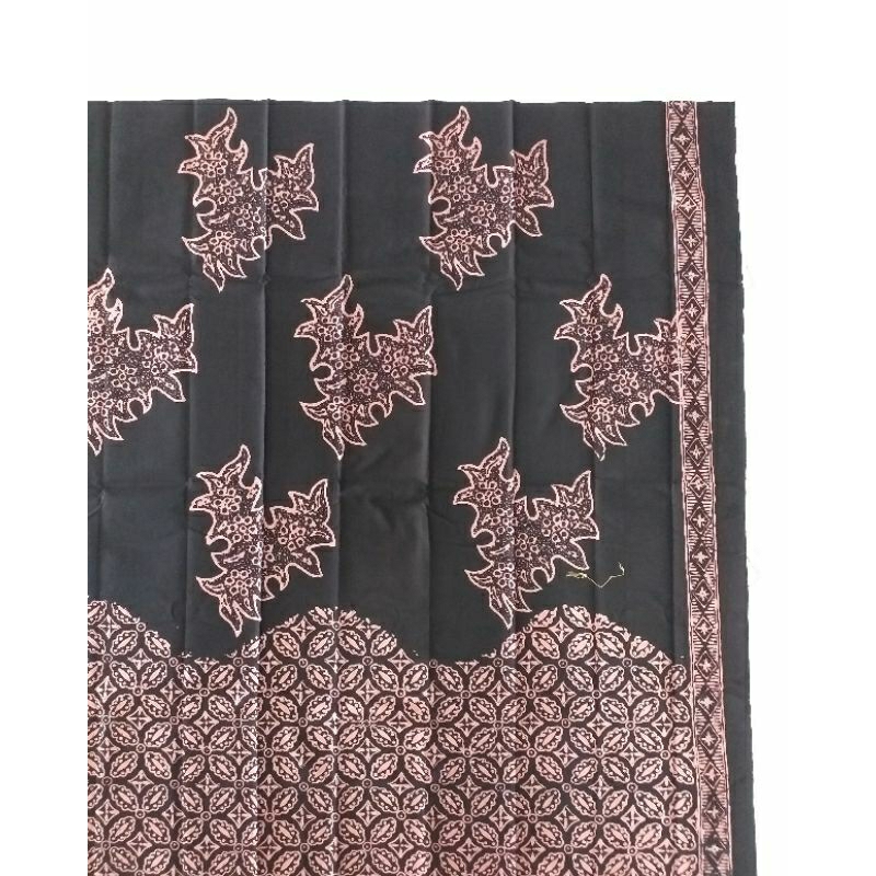 Jual Batik garutan semitulis daun kawung kombinasi hitam peach | Shopee ...