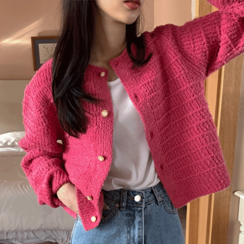 Jual Cardigan Wanita Rajut Crop Premium Korean Style Lengan Panjang Kardigan Retro Terbaru Outer ...