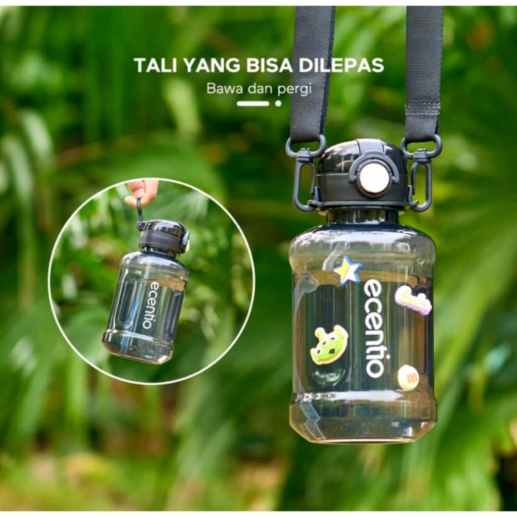 Jual ECENTIO botol air minum 1 liter BPA FREE Sport Sekolah Kantor ...