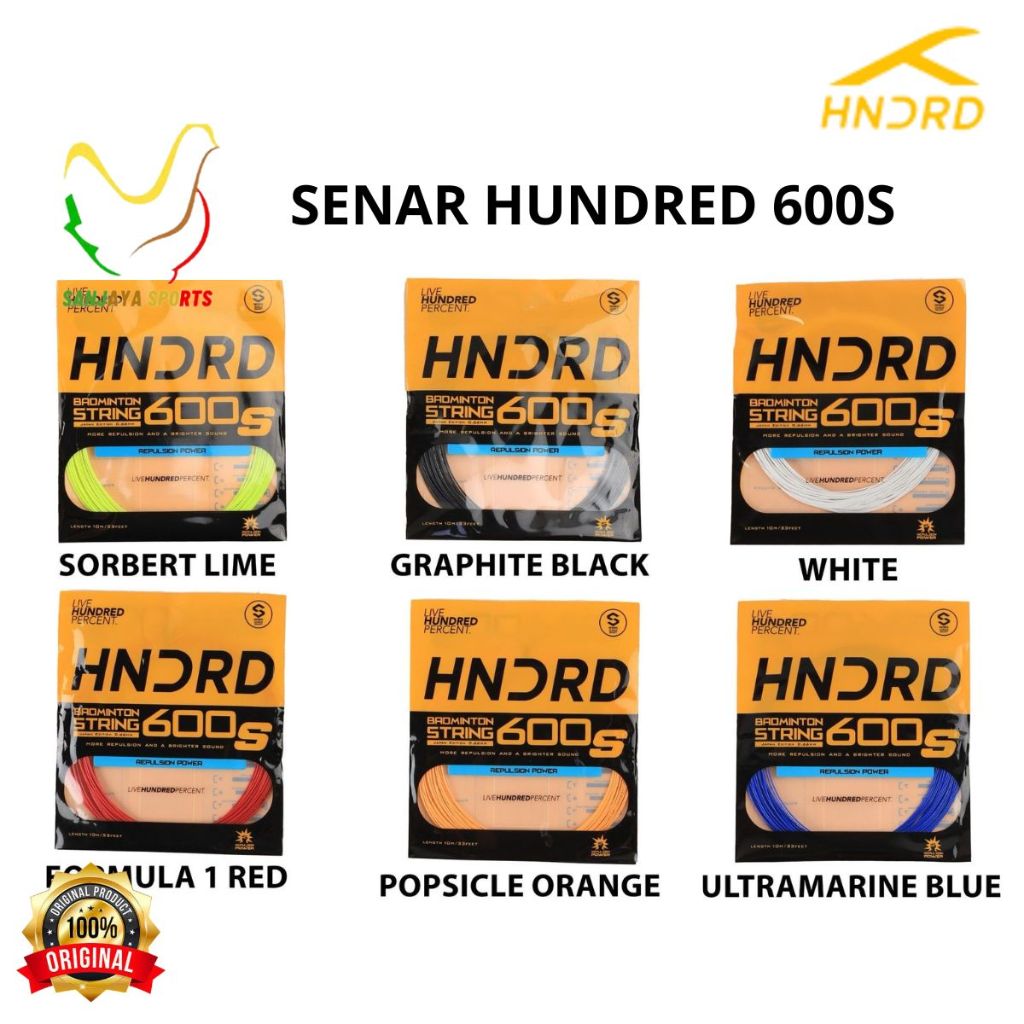 Jual SENAR HUNDRED BADMINTON BULUTANGKIS HUNDRED 600 S 600S ORIGINAL ...
