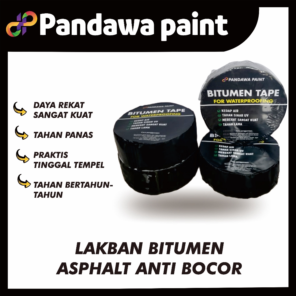 Jual LAKBAN ANTI BOCOR WATERPROOF HITAM 1 METER - BITUMEN ASPHALT ...