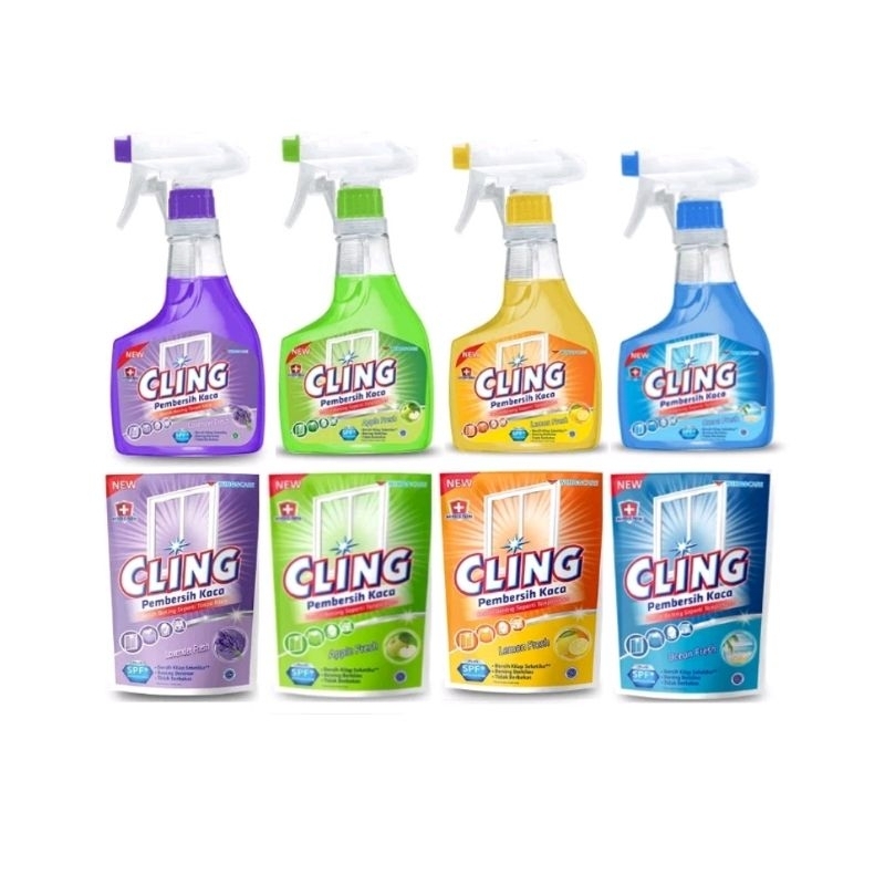 Jual Cling Pembersih Kaca Botol 440ml & Reffil 410ml | Shopee Indonesia