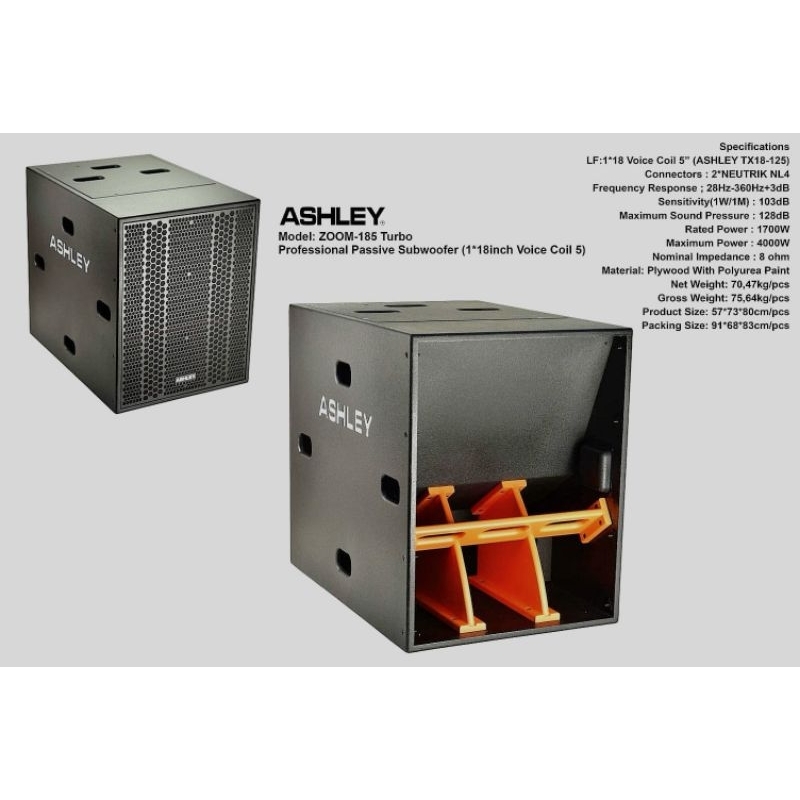 Jual Ashley Subwoofer Pasif 18 inch Zoom 185 Turbo | Shopee Indonesia