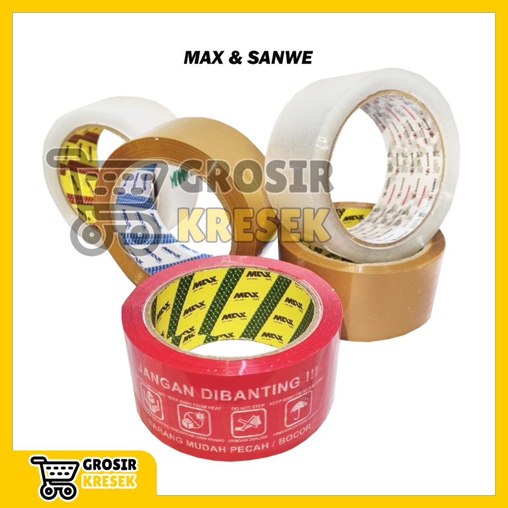 Jual [DISC] AA6 Lakban Bening Coklat Jangan Dibanting MAX / SANWE ...