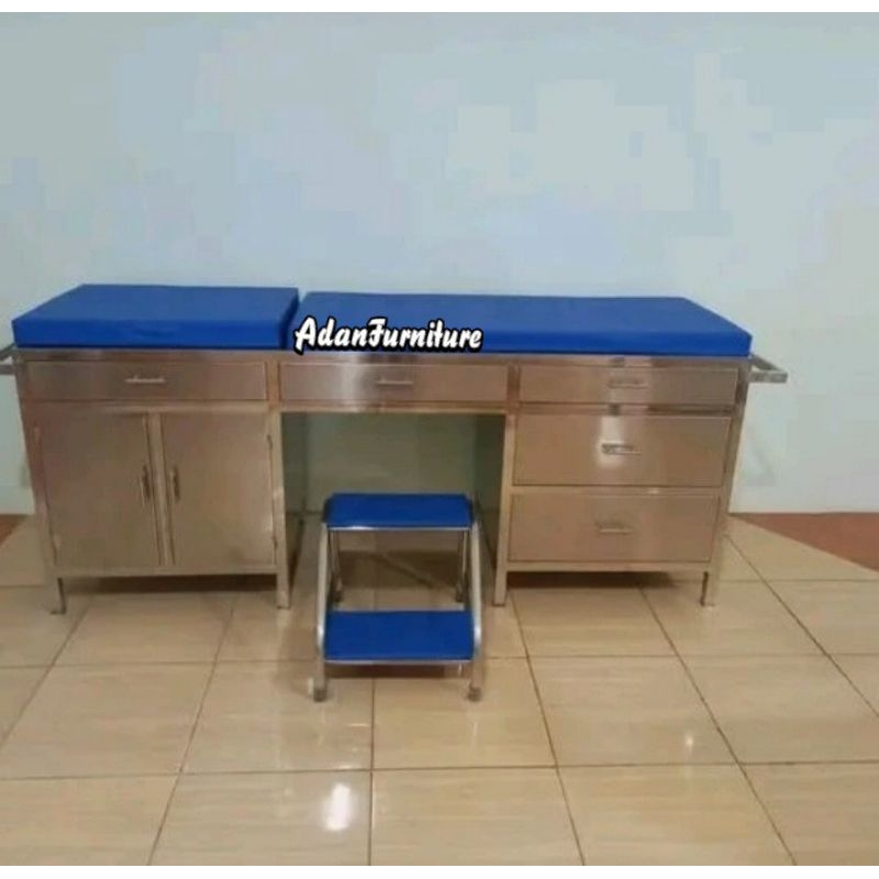 Jual Meja periksa pasien 5 laci 1 locker/ Bed periksa pasien 5 laci 1 ...