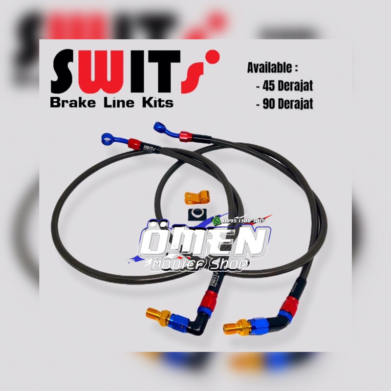 Jual Selang Rem SWITS 60cm dan 100mm Warna Original Universal Banjo ...