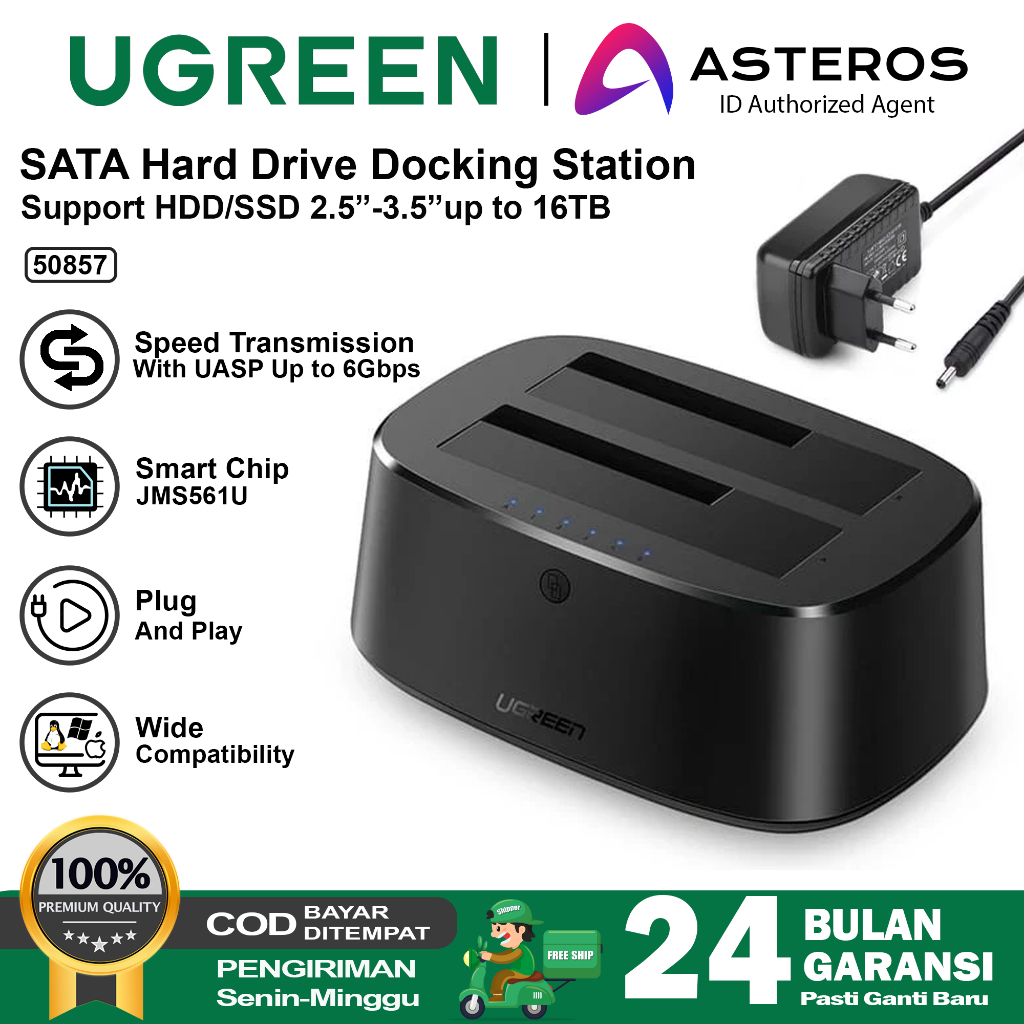 Jual UGREEN HDD Docking Station 2.5/3.5 inch HDD and SSD Hard Drive ...