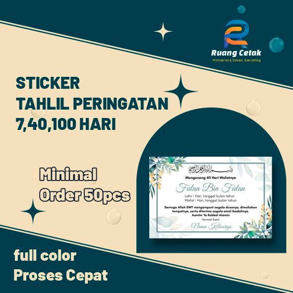 Jual Stiker Tahlil Peringatan 7, 40, 100, & 1000 Hari | Shopee Indonesia