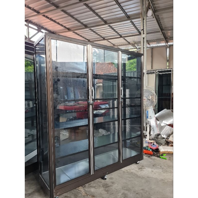 Jual Lemari hias kaca aluminium / almari etalase display | Shopee Indonesia