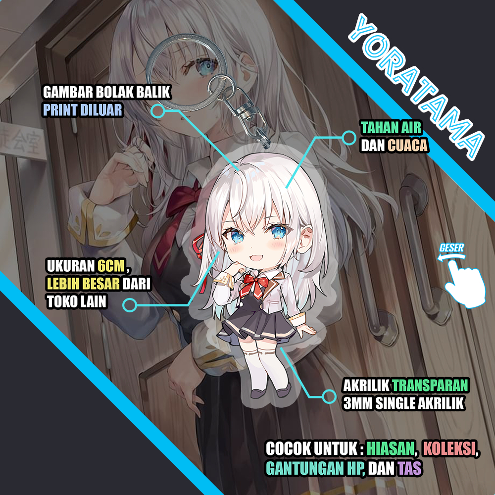 Jual Gantungan Kunci Alya Alisa Kujou Roshidere. Keychain Anime Lucu ...