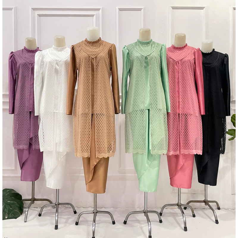 Jual Rini Kebaya Brukat Set / Kebaya Muslim brokat Murah/ One Set ...