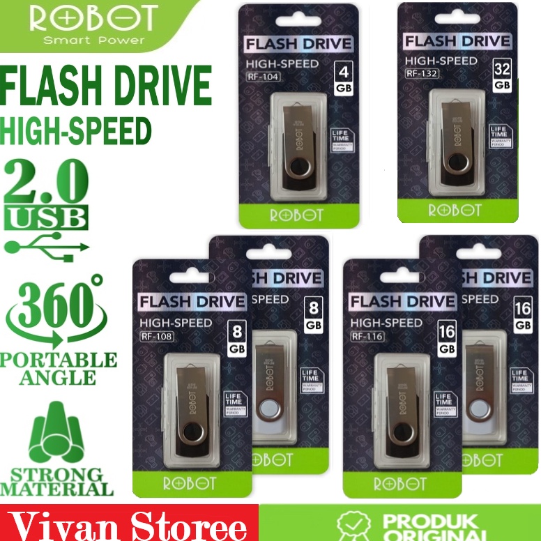 Jual Bagus Dipakai ROBOT Flashdisk USB2 4GB 8GB 16GB 32GB Rotatable ...