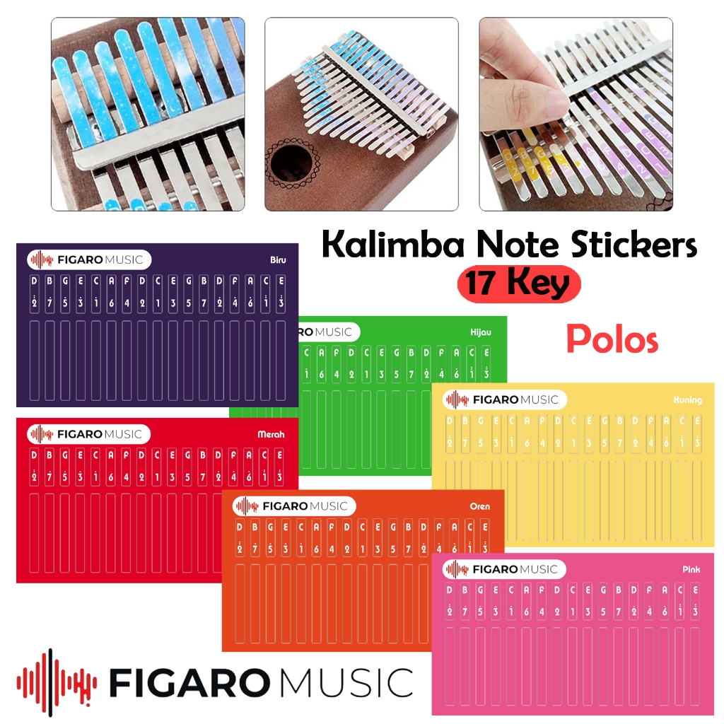 Jual Sticker Kalimba 17 Keys / Stiker Kalimba - Seri Warna Polos ...