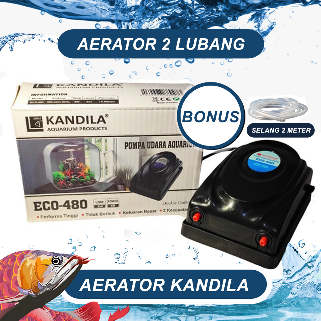 Jual Pompa Udara Aerator 2 Lubang Pompa Udara Aquarium Kandila | Shopee ...