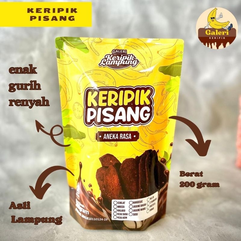 Jual KEMASAN EKONOMIS 200 gram Keripik pisang kepok coklat & aneka rasa ...