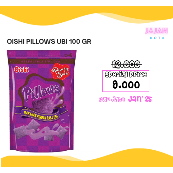 Jual OISHI PILLOWS UBI 100 GRAM | Shopee Indonesia
