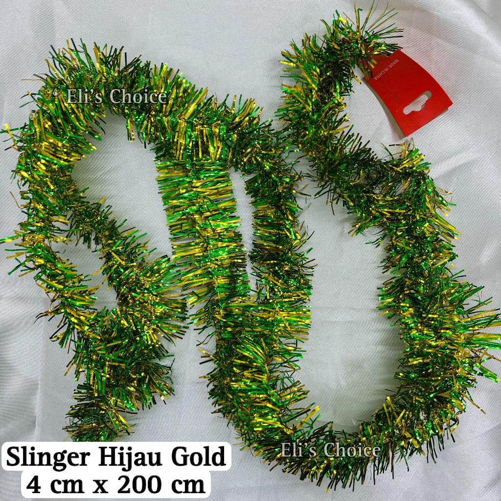Jual [2 METER] SLINGER LEBARAN IDUL FITRI / DEKORASI TINSEL RAMADHAN BENTUK BULAN BINTANG MASJID ...