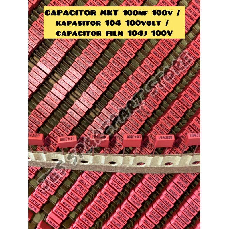 Jual Capacitor MKT 100nf 100v / kapasitor 104 100volt / capacitor film 104j 100V | Shopee Indonesia