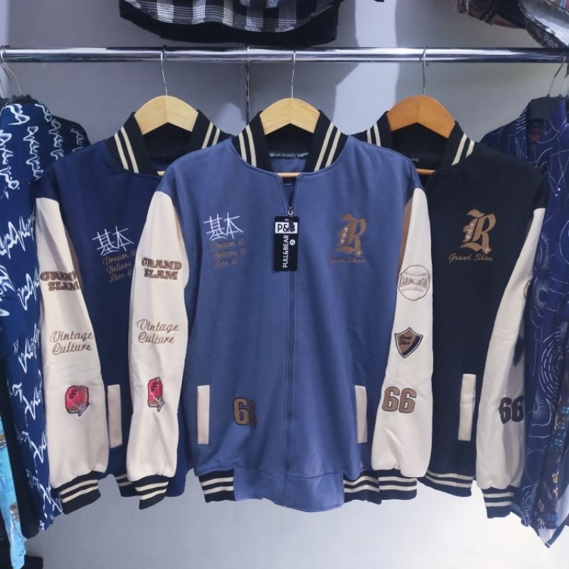 Jual Jaket Varsity Baseball full bordir tebal - jaket Bomber kombinasi ...