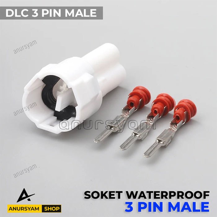 Jual Soket Male DLC 3 Pin Yamaha | Soket 3 Pin Male | Soket Waterproof ...