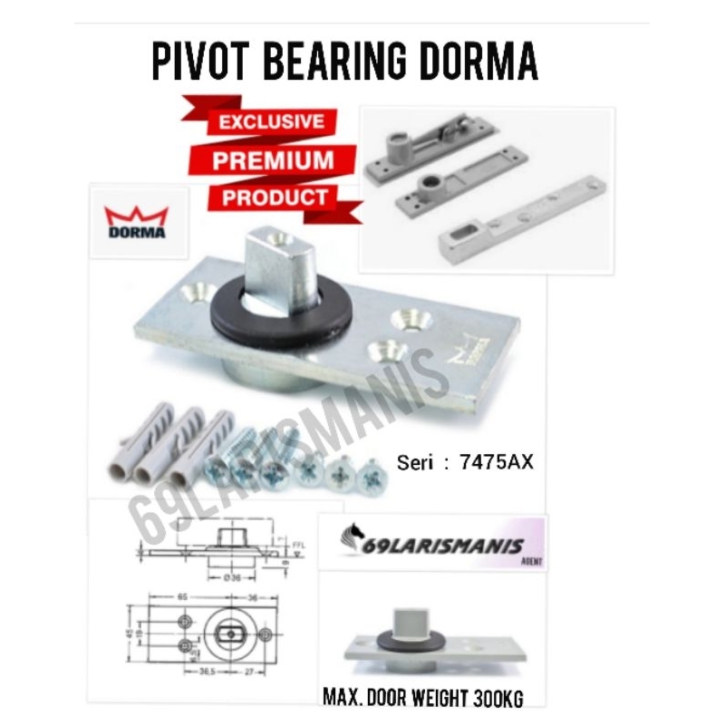 Jual Pivot Dorma 7475AX Stang komplit Engsel tanam | Shopee Indonesia