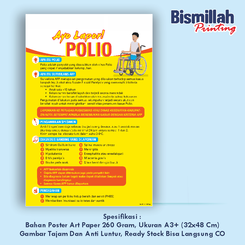 Jual Poster Kesehatan Ayo Lapor Polio | Shopee Indonesia