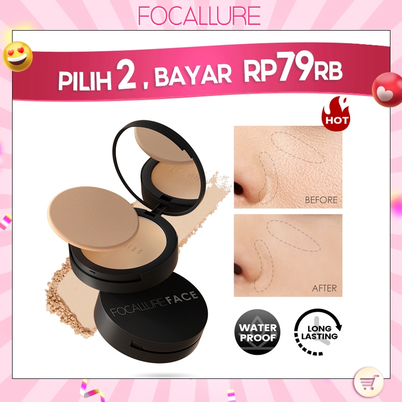 Jual FOCALLURE Natural Pressed Powder Oil Control Waterproof Face ...