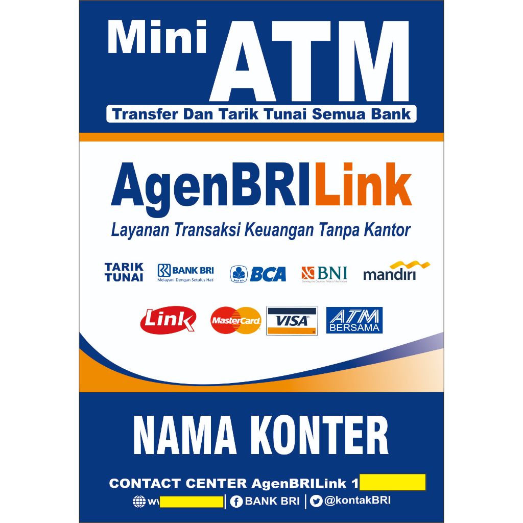 Jual STIKER VINYL AGEN BRILINK MODEL 3 BESAR (CUSTOM, NAMA AGEN TULIS ...