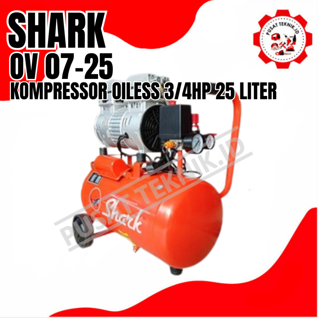 Jual SHARK OV0725 OILLESS 3/4HP (MOTOR ALUMUNIUM) SHARK AIR COMPRESSOR ...