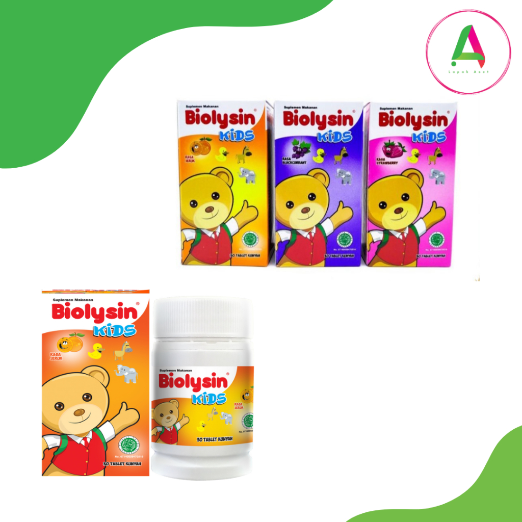 Jual BIOLYSIN KIDS TABLET KUNYAH RASA Jeruk Suplemen Vitamin ...