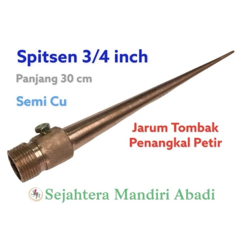 Jual Spitsen 3/4 Inch 30cm Semi Tembaga Tombak Penangkal Petir | Shopee ...