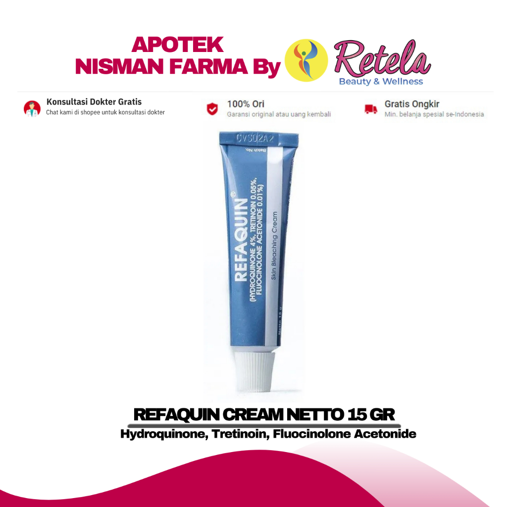 Jual REFAQUIN CREAM NETTO 15 GR / FLEK HITAM | Shopee Indonesia