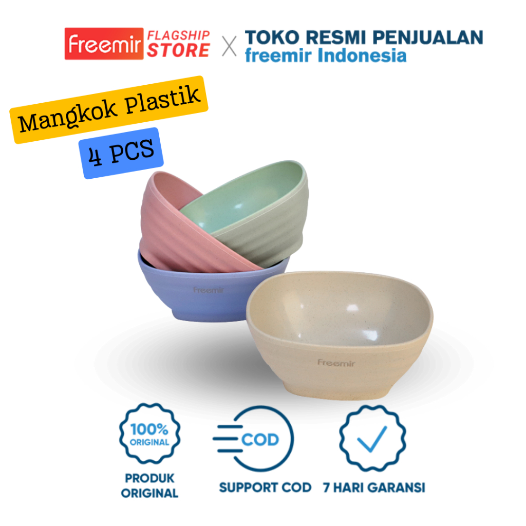 Jual Mangkok Mangkuk Set 4 Pcs Plastik Wheat Straw Bowl Mangkuk Jerami ...