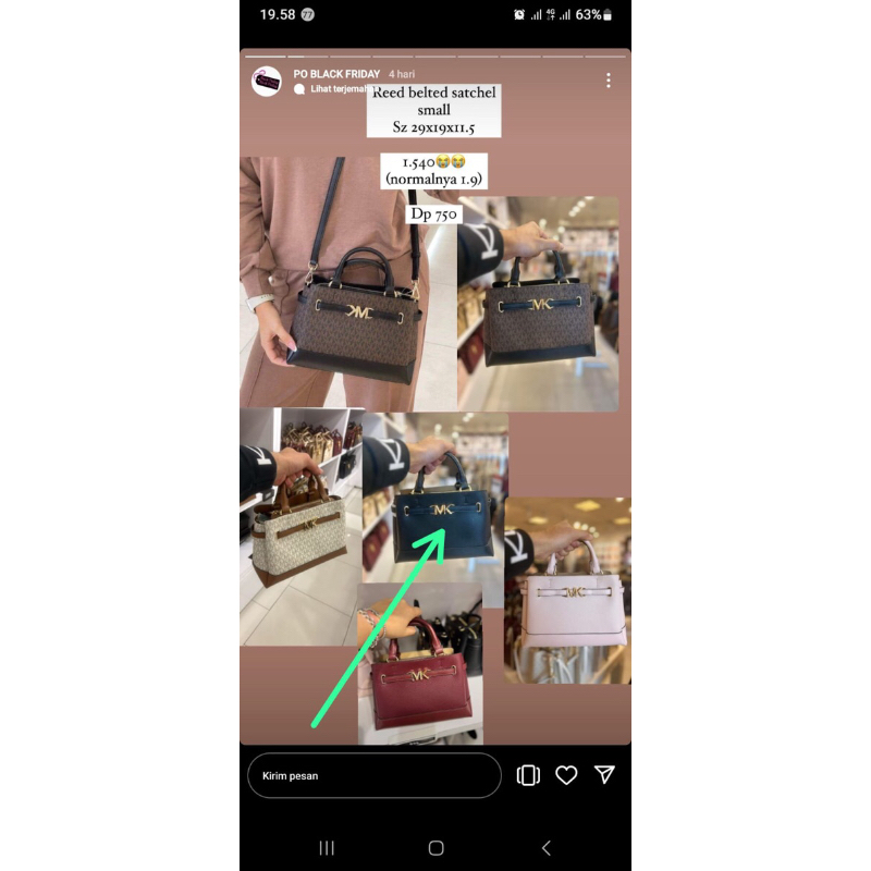Jual Pelunasan Michael kors Reed satchel black | Shopee Indonesia