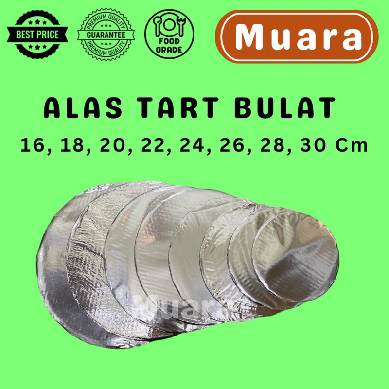 Jual Alas Tart Bulat Kotak Persegi Karton Silver / Alas Tatakan Tart ...