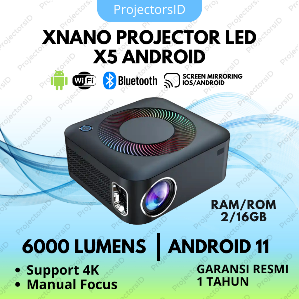 Jual Smart Projector LED Xnano X5 Android Wifi 6000 Lumens | Proyektor Screen Mirroring Full HD ...