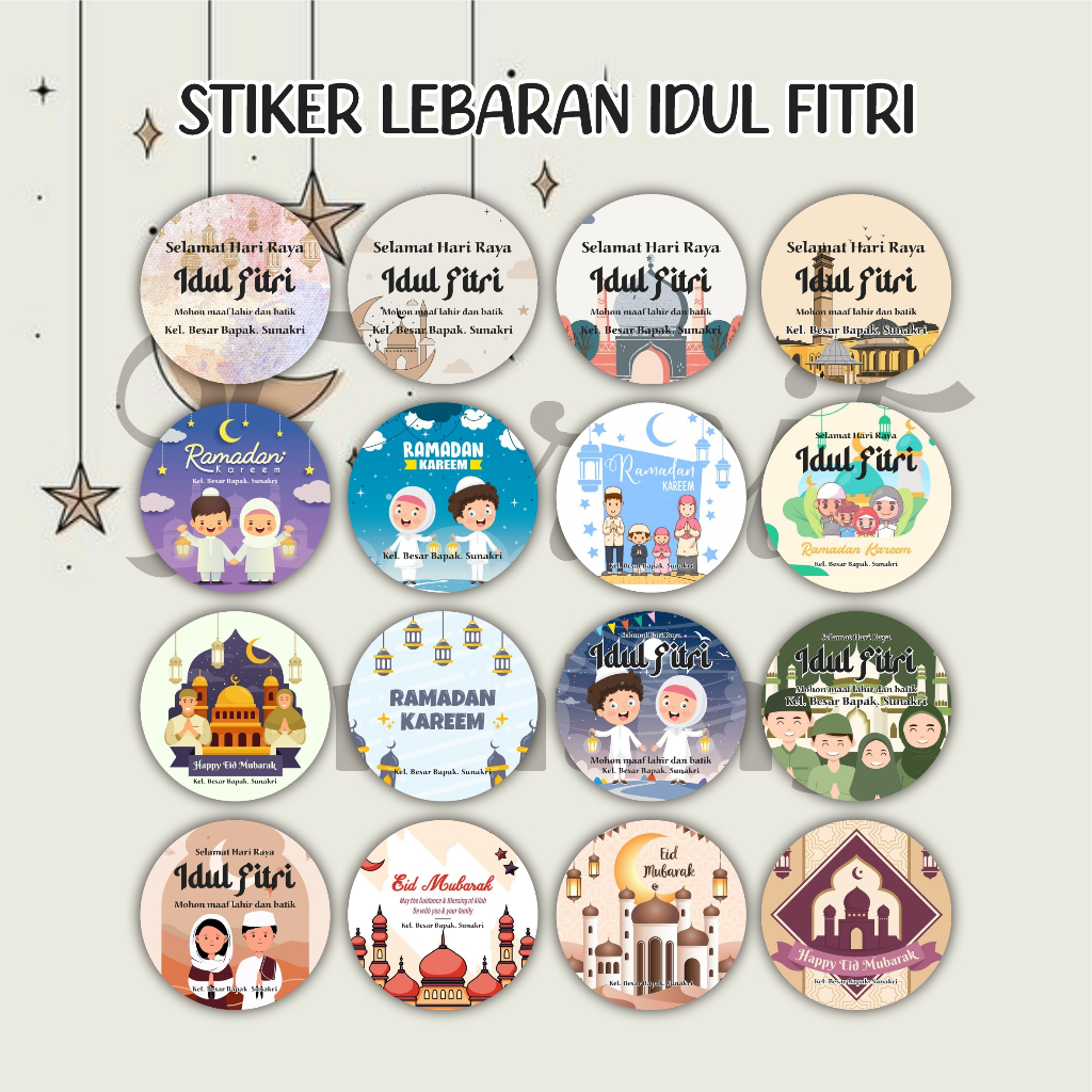 Jual Stiker Selamat Hari Raya Idul Fitri dan Haji Umroh Cocok Untuk ...