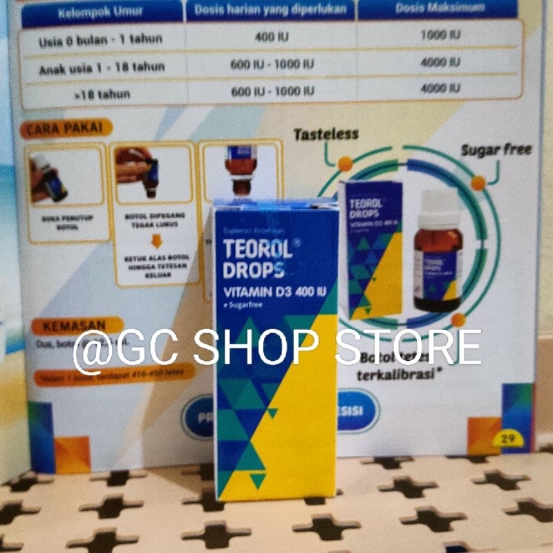 Jual TEOROL DROPS VITAMIN D3 400 IU | Shopee Indonesia