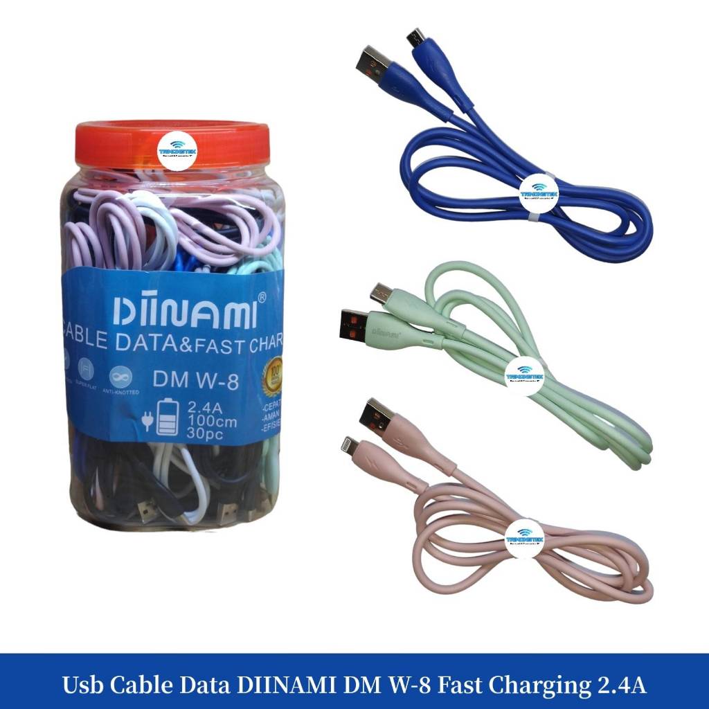 Jual Kabel Usb Cable Data DIINAMI DM W-8 Fast Charging 2.4A Micro ...